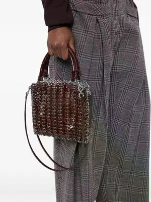Rabanne 1969 Flip Bag In Reversible Embossed And Silver Leather
