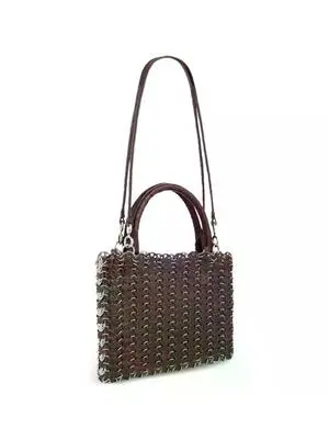 Rabanne 1969 Flip Bag In Reversible Embossed And Silver Leather