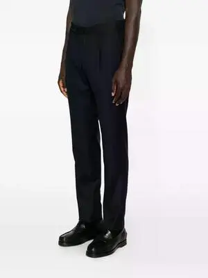 Tagliatore Pleated Straight-leg Trousers - Blue