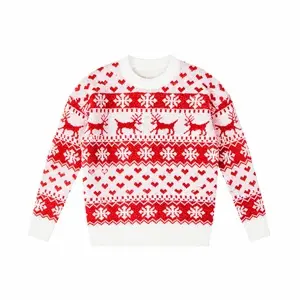 YUMI Heart Fairisle Christmas Jumper - Red