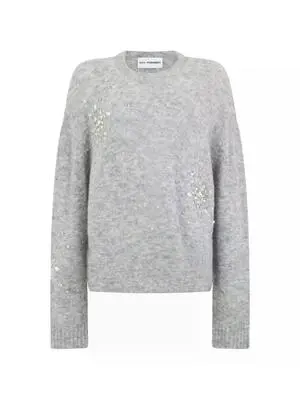 DES_PHEMMES Embellished Knitted Sweater - Grey