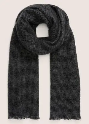 Vince Marled Micro-houndstooth Cashmere Scarf