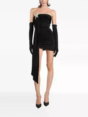 David Koma Crystal-embellished Ruched Mini Dress