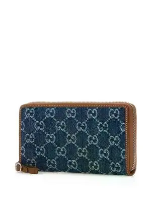 Gucci Embroidered Denim Wallet