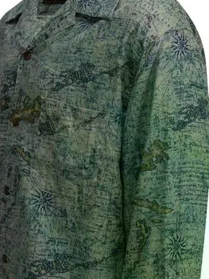 Kapital Key West Map-print Linen Shirt