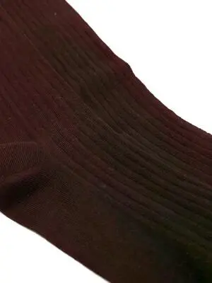 Eleventy Ribbed-knit Socks - Red
