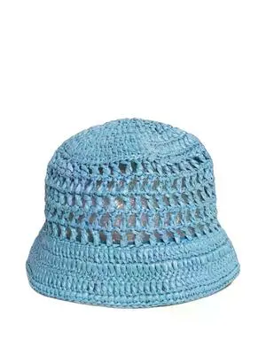 Prada Embroidered Crochet Bucket Hat