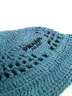 Prada Embroidered Crochet Bucket Hat