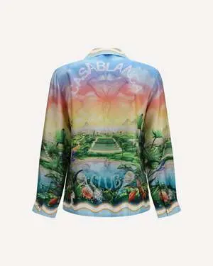 Casablanca Tenni Club Printed Ilk Twill Hirt