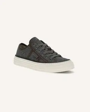 Brunello Cucinelli Suede Sneakers With Shiny Tab