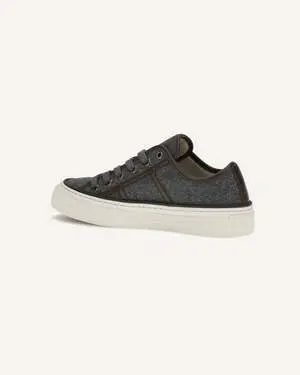 Brunello Cucinelli Suede Sneakers With Shiny Tab