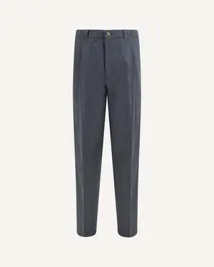 Brunello Cucinelli Virgin Wool, Cotton And Silk Mouliné Canvas Pleated Pants