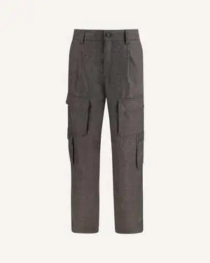 Brunello Cucinelli Virgin Wool Flannel Cargo Pants - Brown