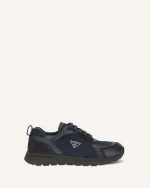 Prada Prax Leather And Fabric Sneakers - Blue