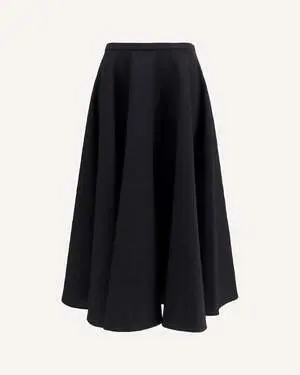 LARDINI Virgin Wool Ruffled Midi Skirt