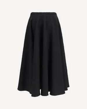 LARDINI Virgin Wool Ruffled Midi Skirt