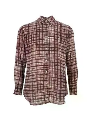 Aspesi Check-print Silk Shirt - Red