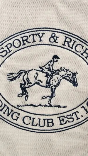 Sporty & Rich Riding Club Knitted Boxy Wool Sweater