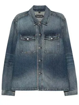 TOM FORD Giacca In Denim Con Effetto Schiarito - Blue