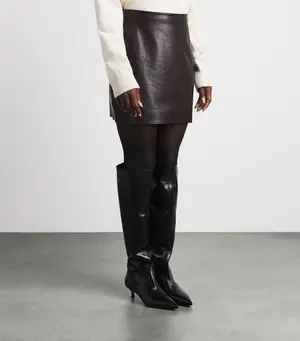 Wolford Croc-effect Faux-leather Mini Skirt