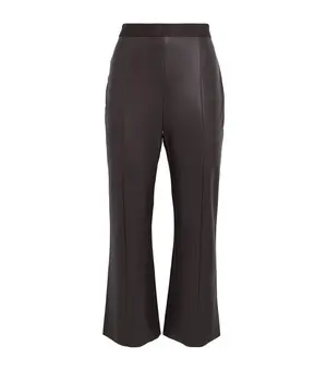 Wolford Faux-leather Jenna Cropped Trousers - Brown