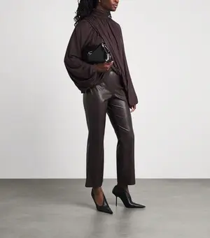 Wolford Faux-leather Jenna Cropped Trousers