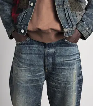 Junya Watanabe Distressed Patchwork Straight Jeans