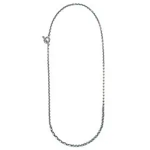 GEM KINGDOM Textured Toggle Sterling Chain Necklace - Silver