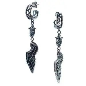 GEM KINGDOM Wing Earrings - Silver
