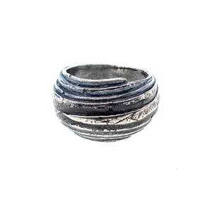 GEM KINGDOM Textured Wrap Ring - Silver