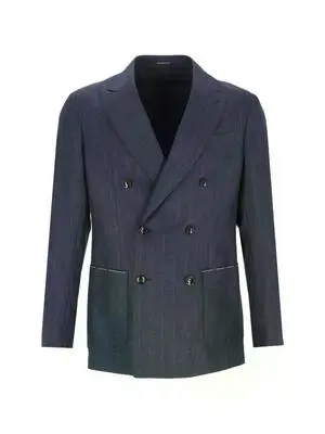 Al Duca D'aosta Pinstripe Double-breasted Suit - Blue