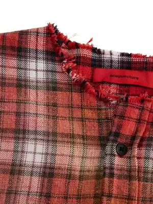 ACUPUNCTURE 1993 Plaid-check Frayed Shirt