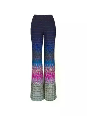 Missoni Dégradé Viscose Lamé Flare Trousers - Blue