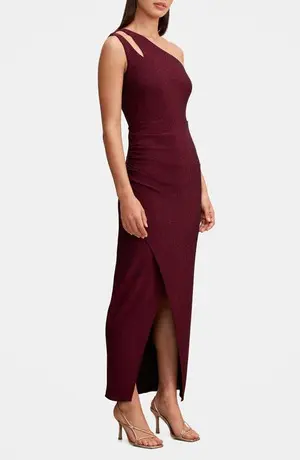 EVER NEW Delaney One-shoulder Glitter Knit Gown