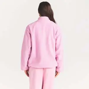 SKIMS Mock Neck Zip Up Jacket Bubble Gum | Pink | | Outdoor Fleece