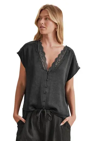 Splendid Adalyn Lace Trim Top