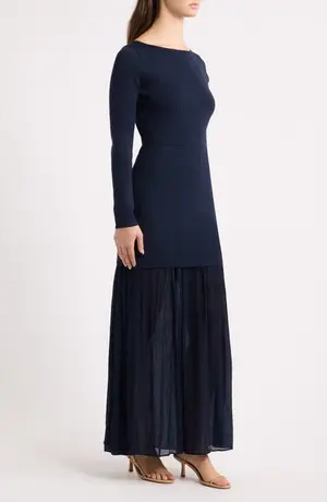 Line & Dot Gemma Mixed Media Maxi Dress