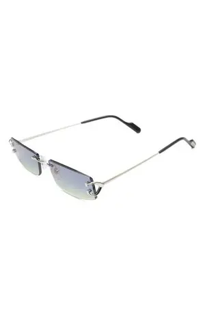 Cartier 56mm Frameless Rectangular Sunglasses