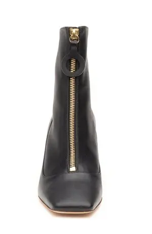 Rupert Sanderson Carlow Leather Zip Front Ankle Boots - Black