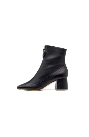 Rupert Sanderson Carlow Leather Zip Front Ankle Boots - Black