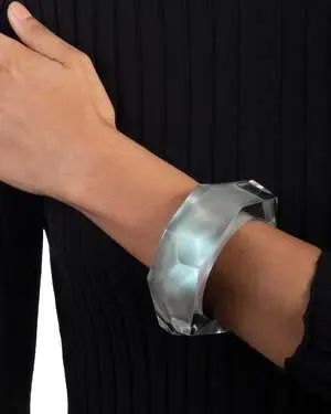 Alexis Bittar Faceted Lucite Bangle Bracelet - Opal
