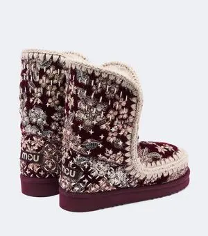 Mou 24 Shearling-lined Velvet Ankle Boots