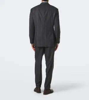 Brunello Cucinelli Chalk Stripe Wool, Silk, And Cashmere Suit