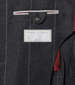 Brunello Cucinelli Chalk Stripe Wool, Silk, And Cashmere Suit