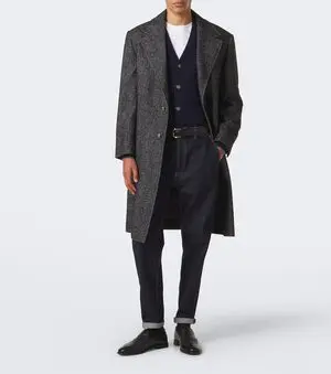 Brunello Cucinelli Herringbone Wool And Alpaca-blend Coat