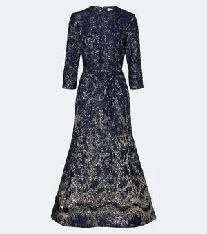 Simkhai Claravelle Belted Jacquard Cocktail Dress - Blue