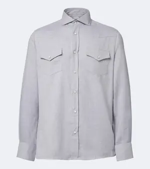 Brunello Cucinelli Cotton-blend Shirt - Grey
