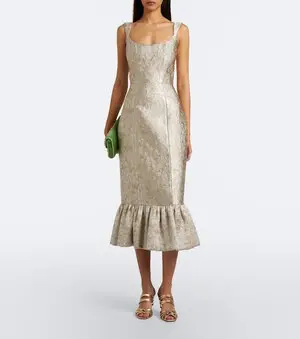 MARKARIAN Ruffled Jacquard Corset Dress