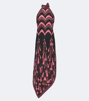 Emilio Pucci Baiadera Halterneck Silk Twill Midi Dress - Multicoloured