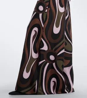 Emilio Pucci Marmo Silk Palazzo Pants